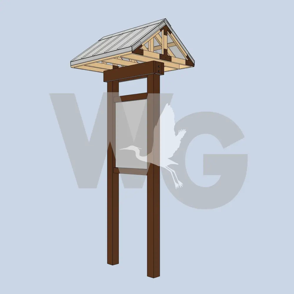 Sheltered Gable Kiosk 1 (Wood/Recycled Lumber) – Wilderness Graphics, Inc.