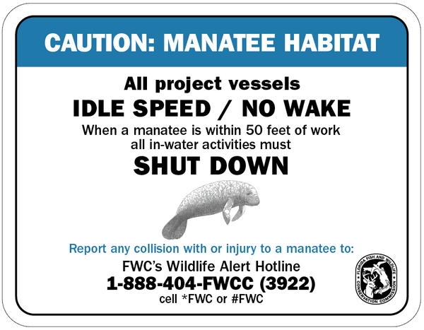 Caution: Manatee Habitat Sign – Wilderness Graphics, Inc.